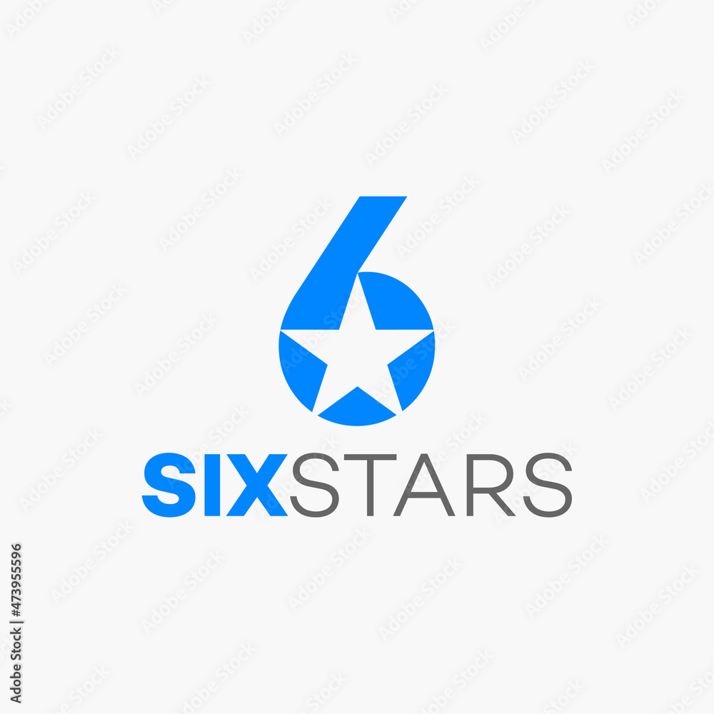 Six Stars logo vector image Stock Vector | Adobe Stock