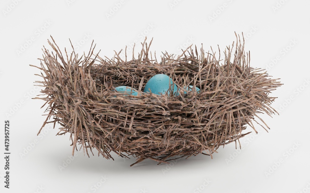 Realistic 3D Render of Nest Stock Illustration | Adobe Stock