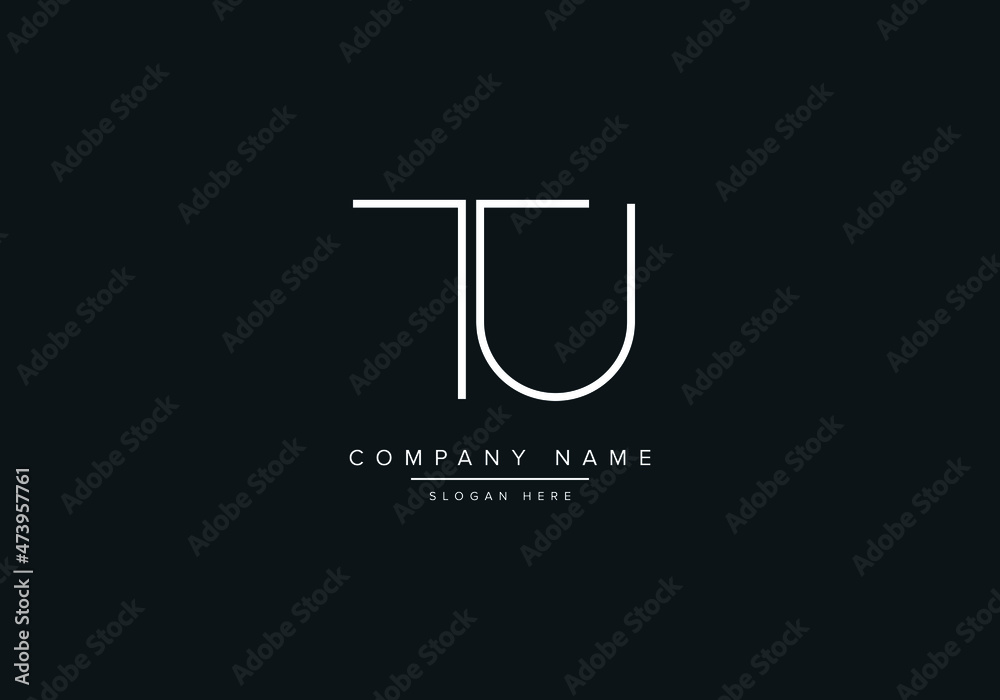 Abstract Letters TU Monogram Logo. Vector line art logo design Stock ...