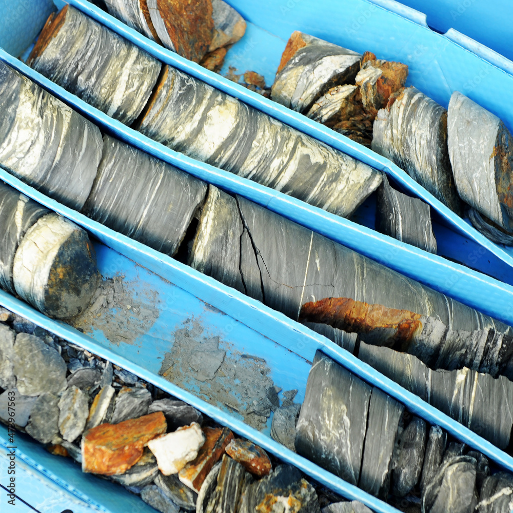 Classification box of rock drilling samples in a geological survey for ...