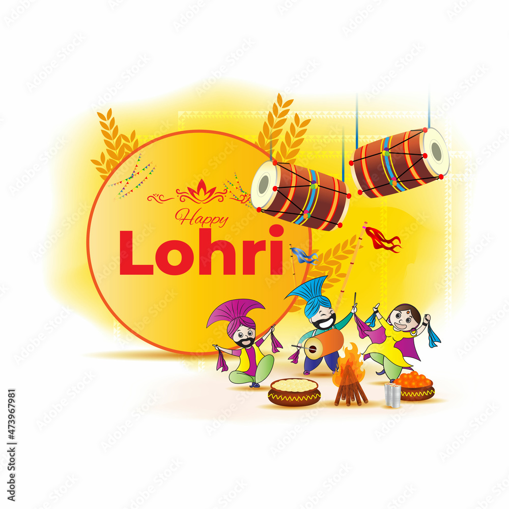 vector illustration for Indian festival Lori Stock Vector | Adobe Stock