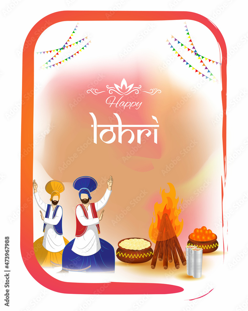 vector illustration for Indian festival Lori Stock Vector | Adobe Stock