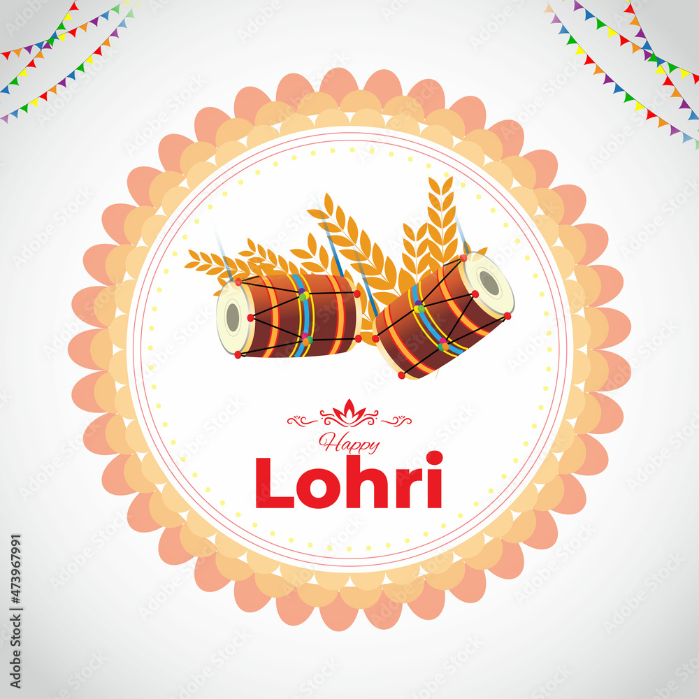 vector illustration for Indian festival Lori Stock Vector | Adobe Stock