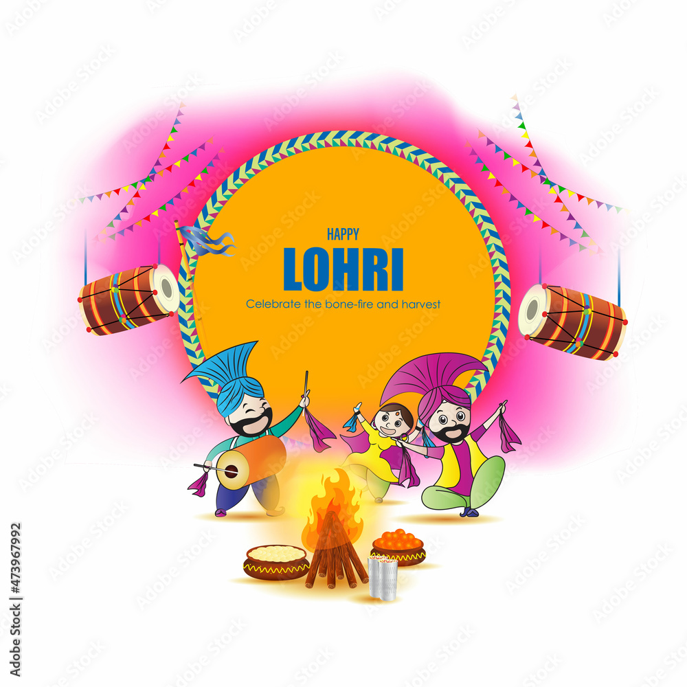 vector illustration for Indian festival Lori Stock Vector | Adobe Stock