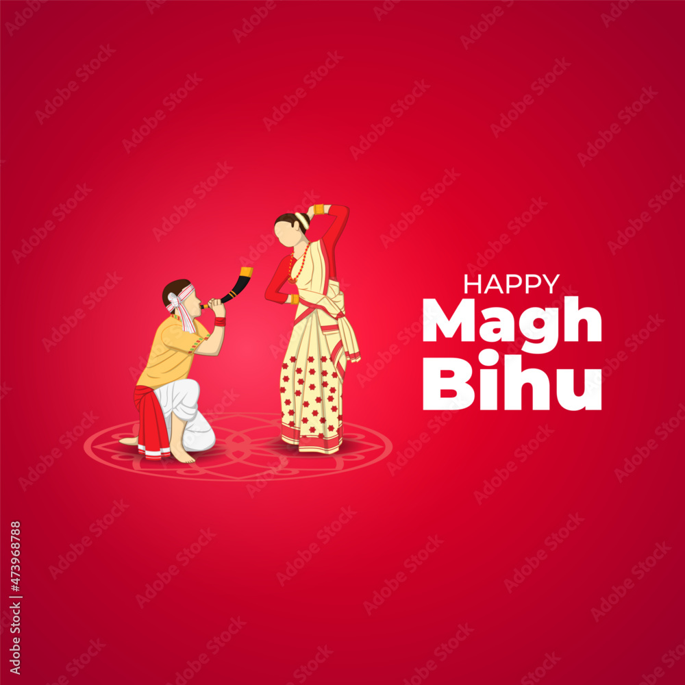 Vector illustration of Magh Bihu Stock Vector | Adobe Stock