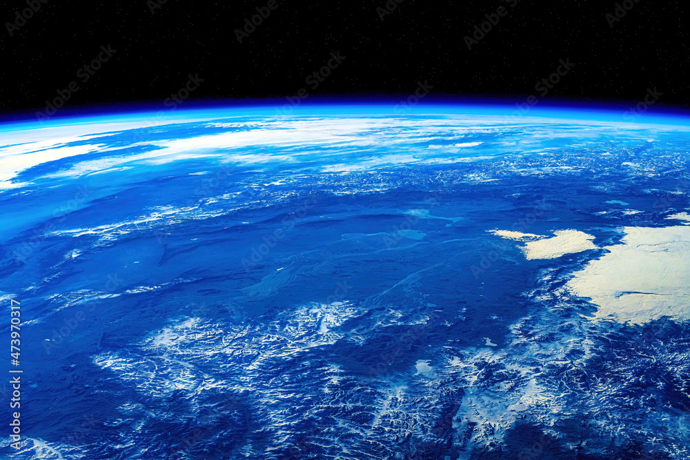 Horizon of Planet Earth. Digital Enhancement. Elements of this image ...