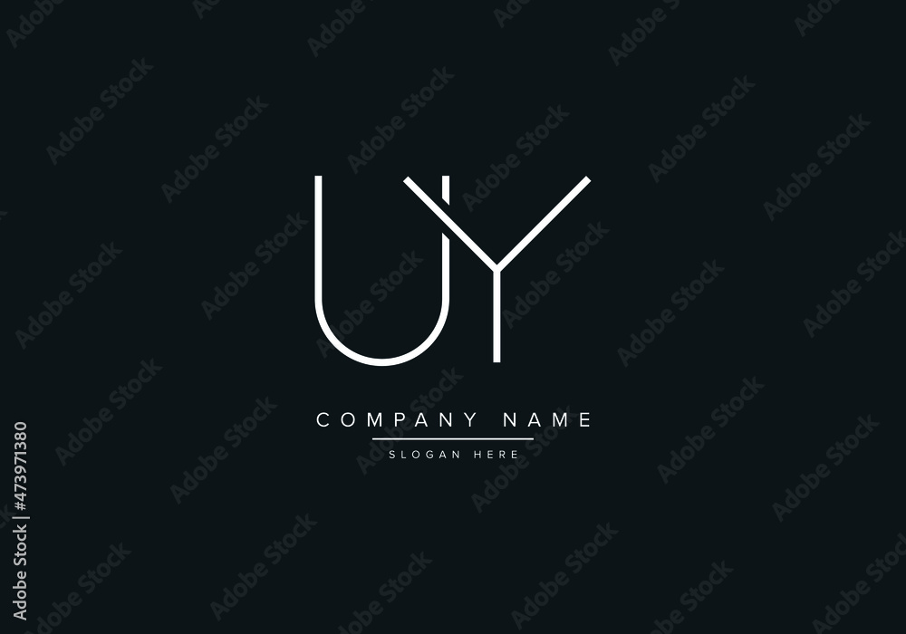 Alphabet letter UY monogram icon logo. UY line art vector design Stock ...
