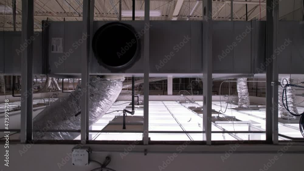 Commercial Building HVAC Ceiling Installation. Air Supply and ...