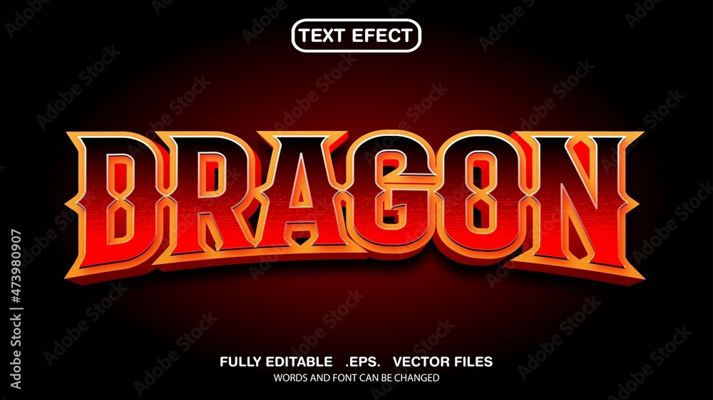 dragon theme effect text Stock Vector | Adobe Stock