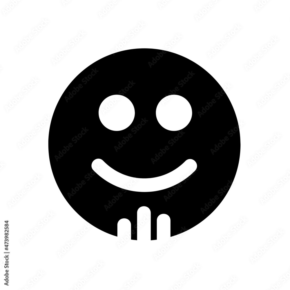 Emoticon goatee smiley face emoji icon isolated on white background ...