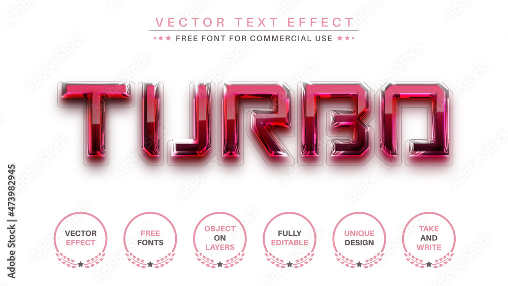 Turbo Plastic - Editable Text Effect, Font Style Stock Vector | Adobe Stock