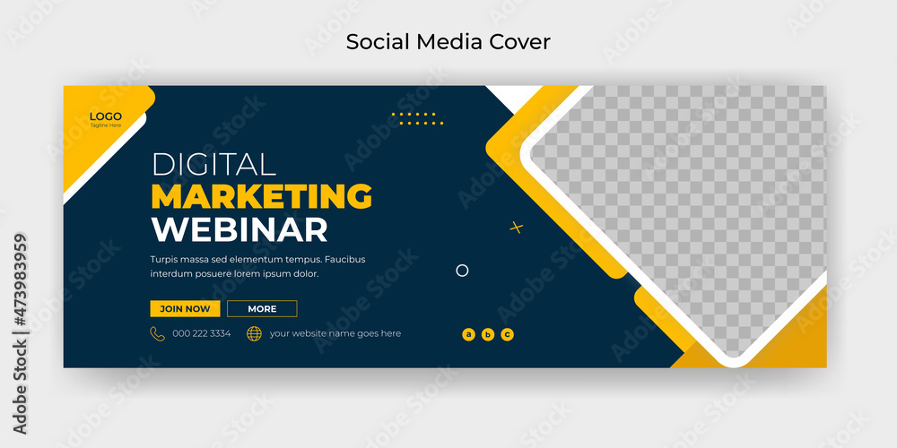 webinar facebook cover banner template social media post design Stock ...