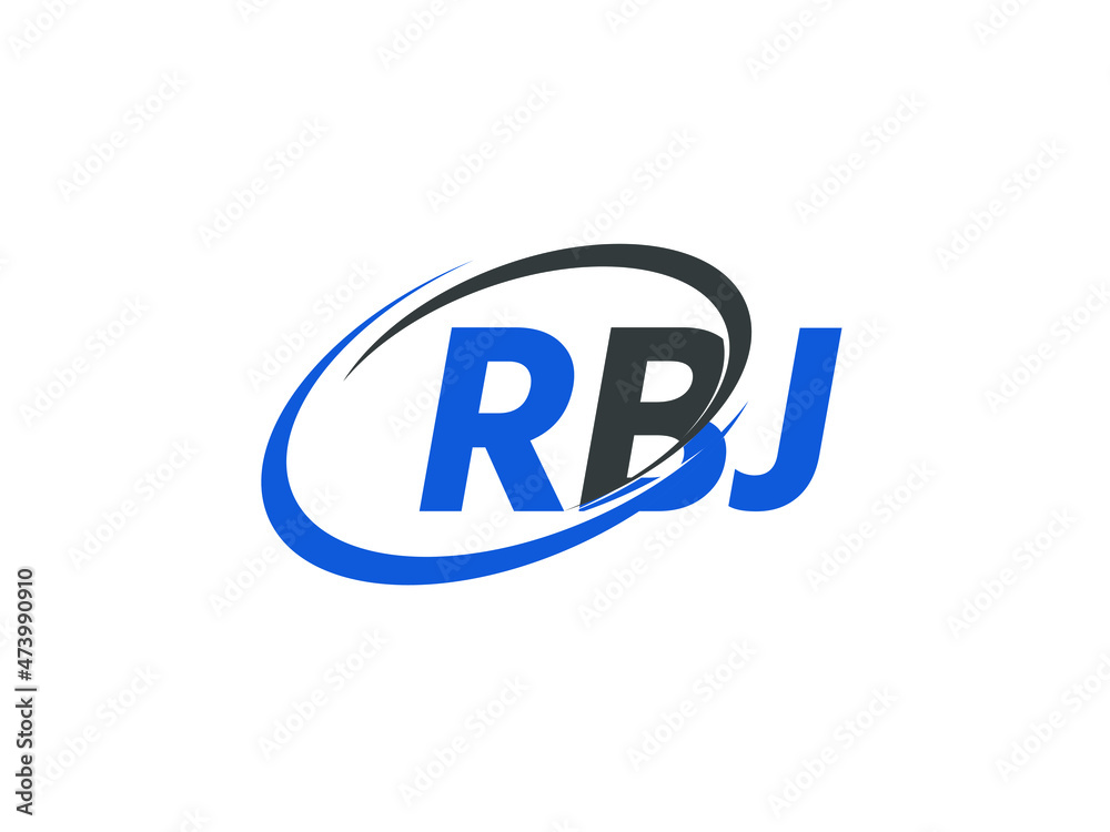 RBJ letter creative modern elegant swoosh logo design Stock Vector ...