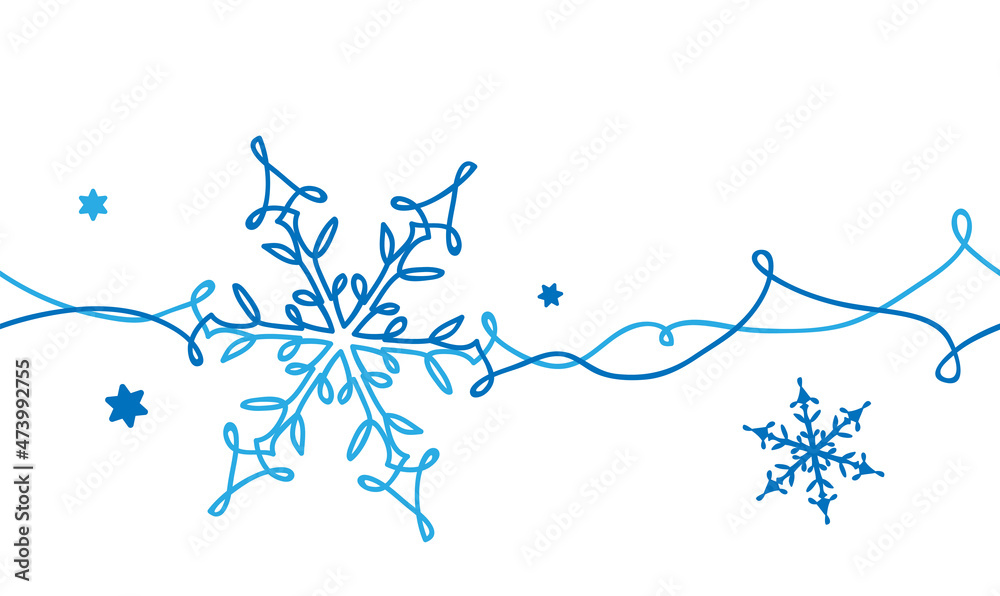 Snowflakes decorative vector border for Christmas and New Year ...
