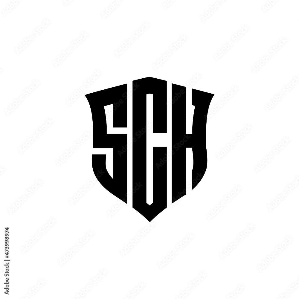 SCH letter logo design with white background in illustrator, vector ...