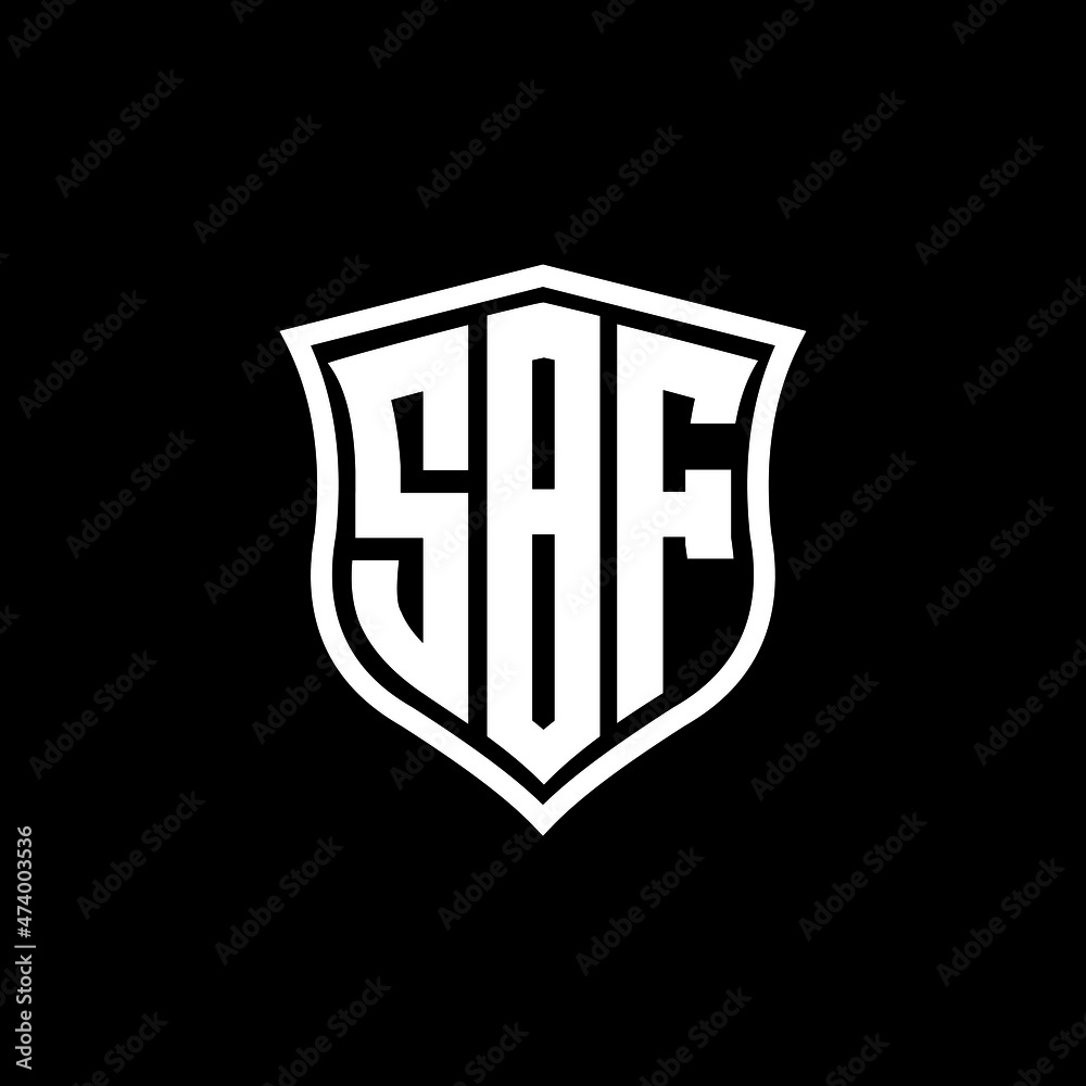 SBF letter logo design with black background in illustrator, vector ...