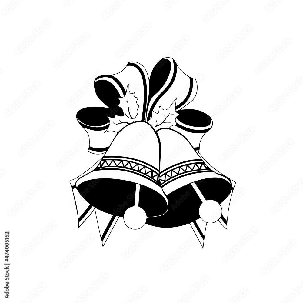 Jingle Bells Line Art Silhouette Design Element Art SVG EPS Logo PNG ...