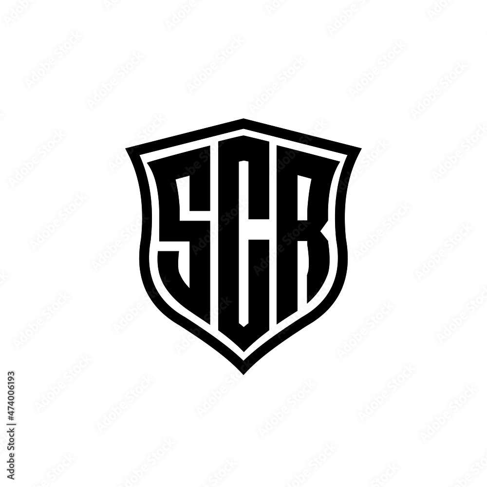 SCR letter logo design with white background in illustrator, vector ...