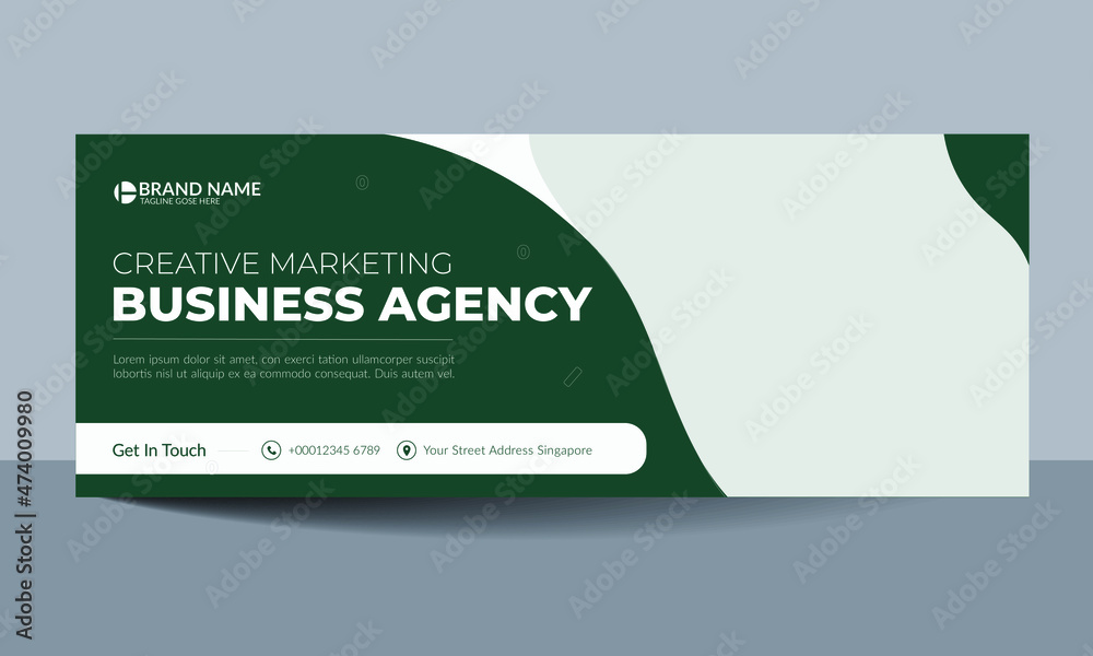 Professional Facebook cover design with vector layout template and ...