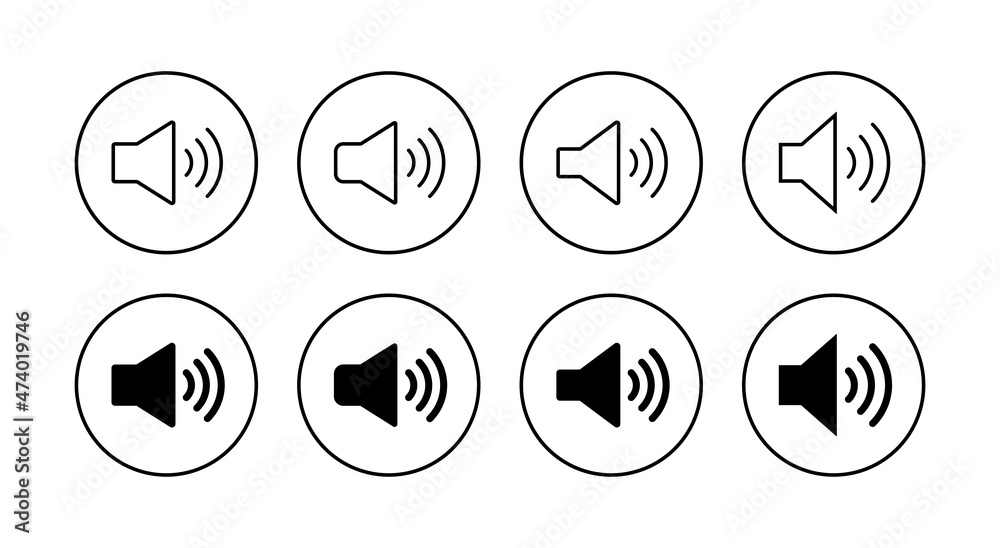 Speaker icons set. volume sign and symbol. loudspeaker icon. sound ...