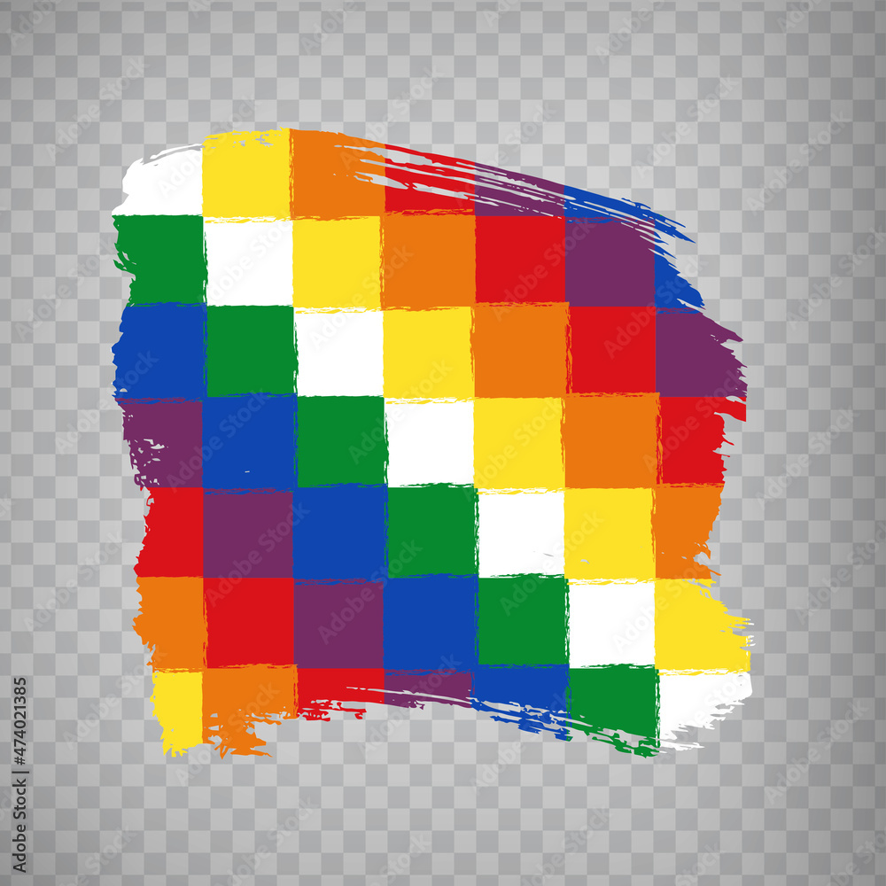 Vector Wiphala of the Aymara people flag. Flag Wiphala brush strokes ...