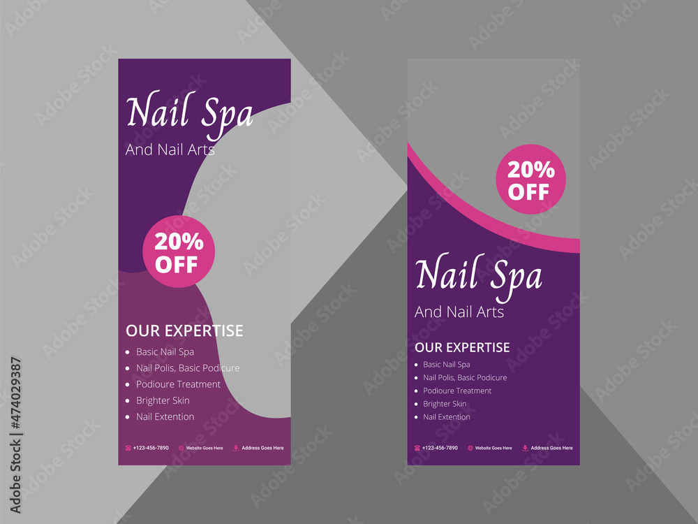 nail salon service roll up banner design. spa nail salon service poster ...