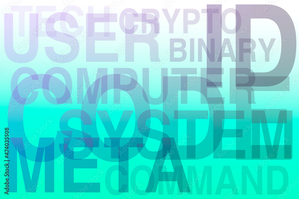 blue green computer science meta user coding words in text overlay ...