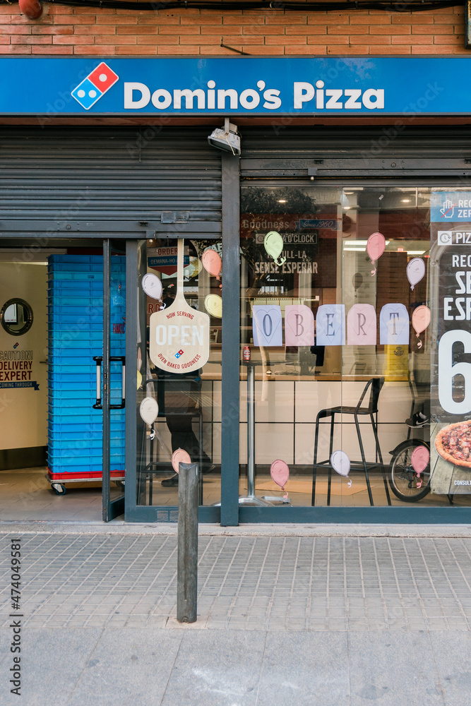 Badalona, Barcelona, Spain - February 25, 2021. Domino's Pizza is an ...