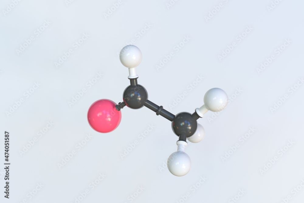 Metaldehyde molecule, scientific molecular model, looping 3d animation ...