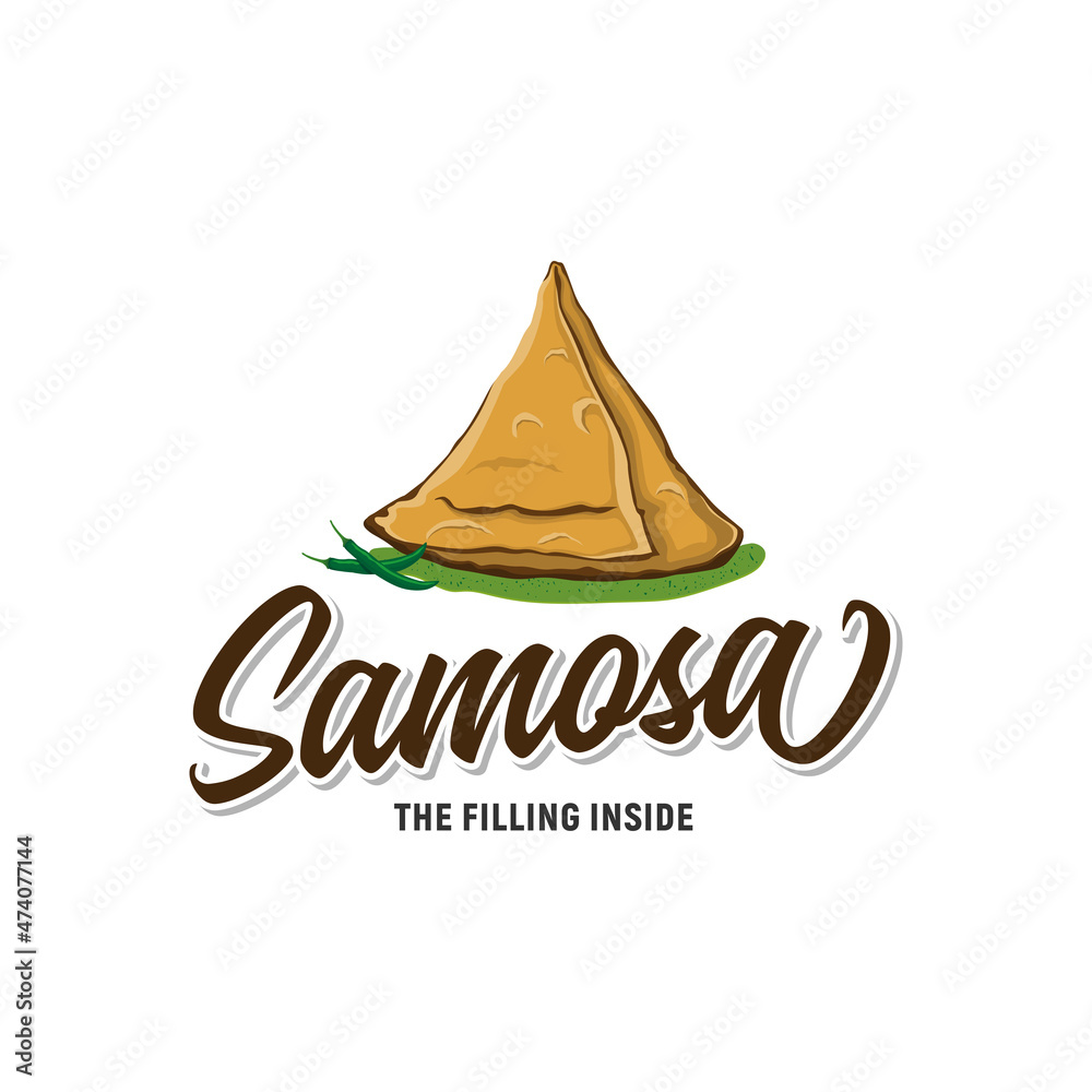 Vetor de samosa traditional food logo inspiration for restaurant do ...