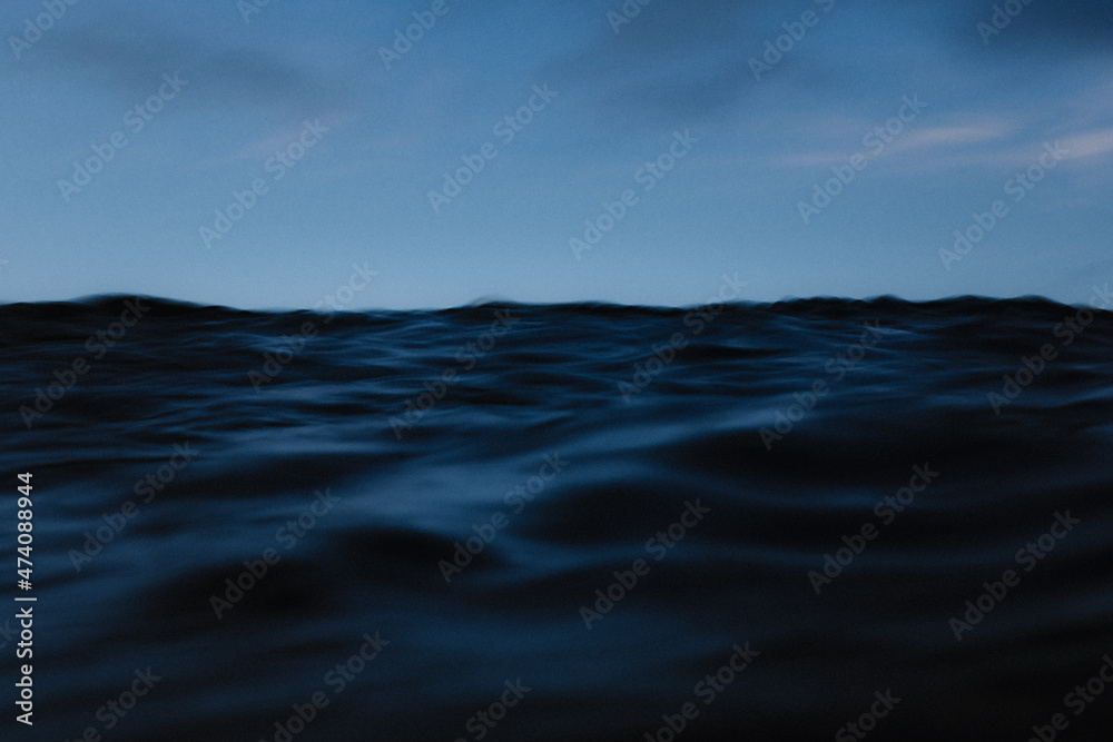 Dark blue sea background in long exposure Stock Photo | Adobe Stock