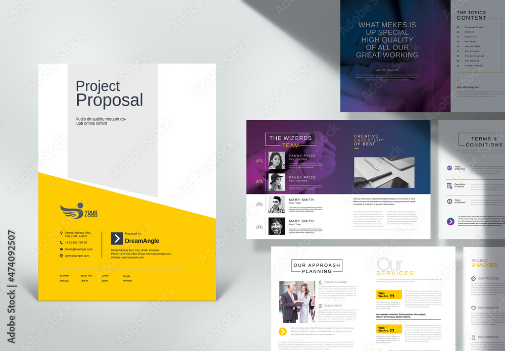 Clean Project Proposal Stock Template | Adobe Stock
