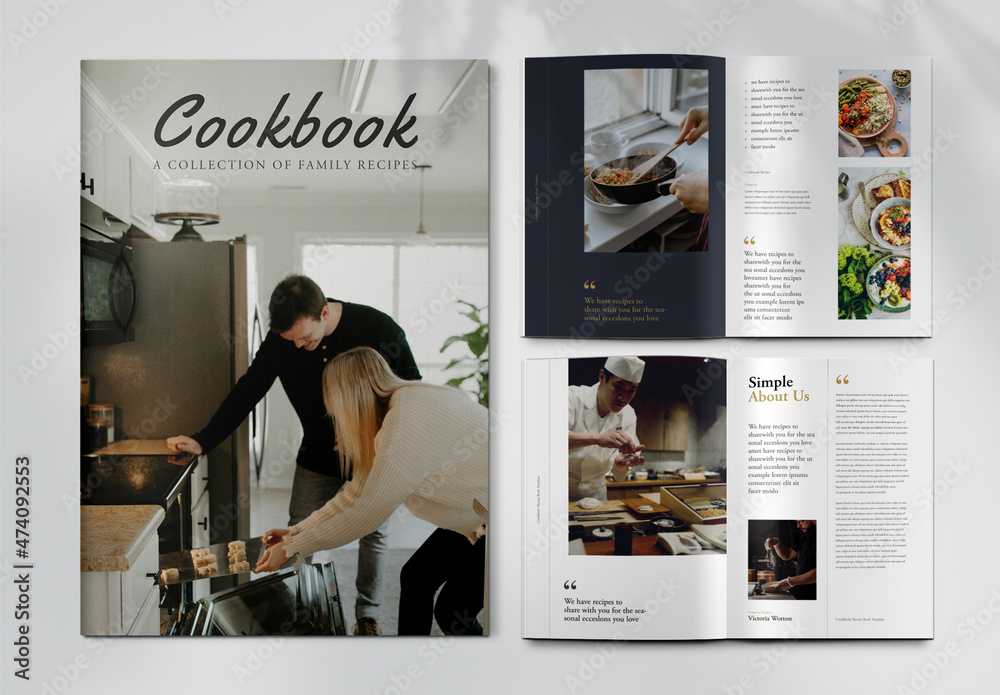 Cookbook Layout Stock Template | Adobe Stock