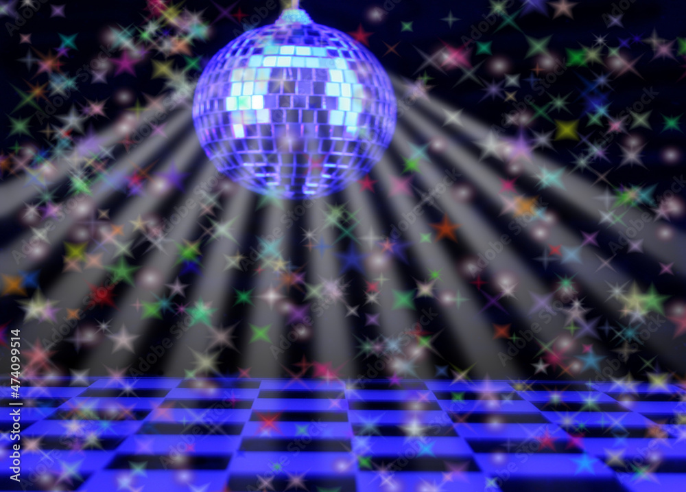Disco Background With Stars, Shallow DOF Focus on Back of Floor Stock ...