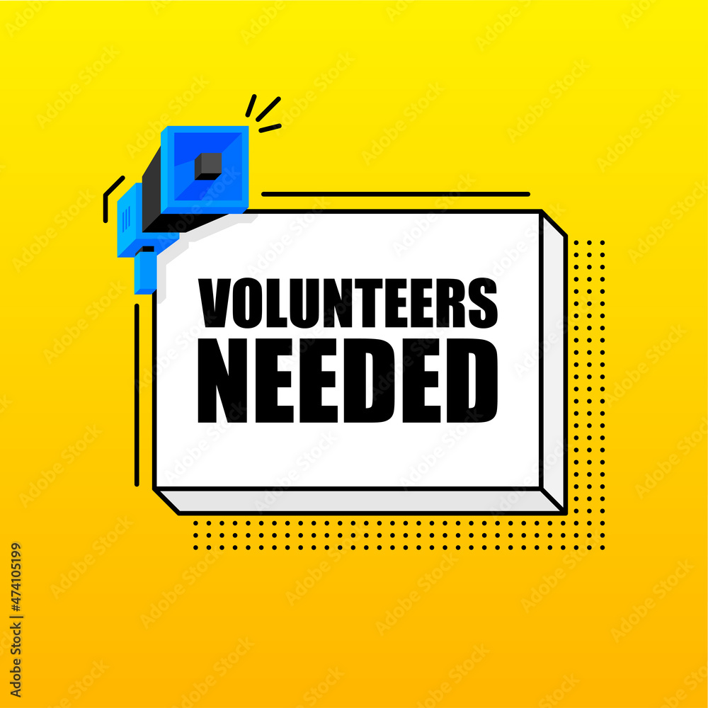 Volunteers Needed banner template. Marketing flyer with megaphone ...