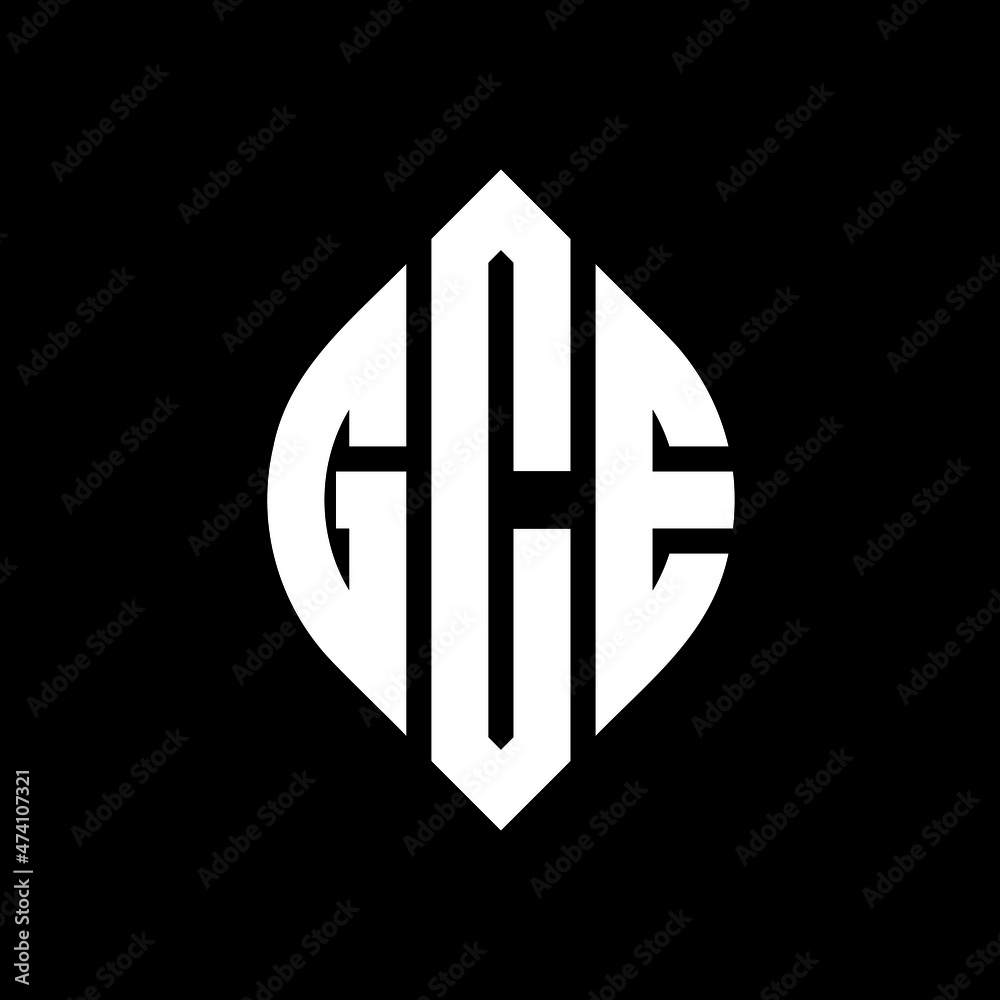 GCE circle letter logo design with circle and ellipse shape. GCE ...