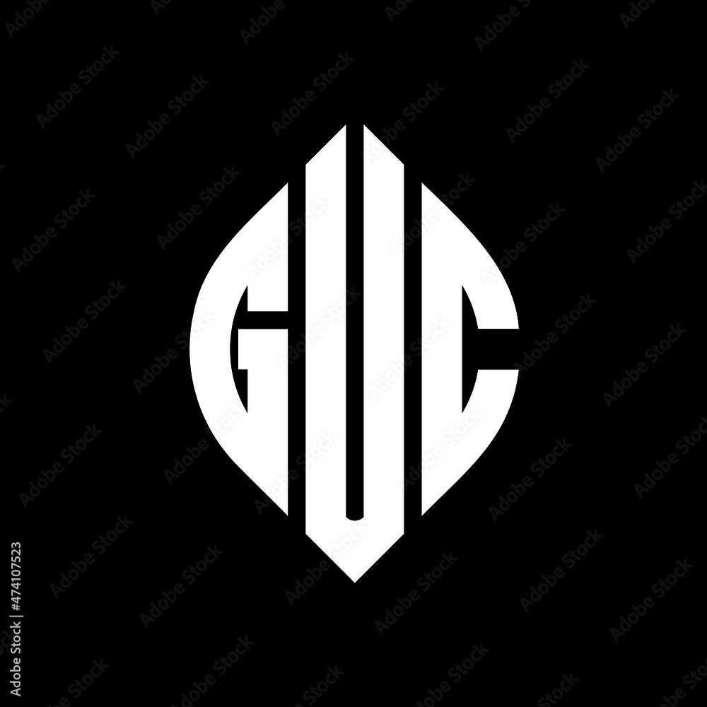 GUC circle letter logo design with circle and ellipse shape. GUC ...