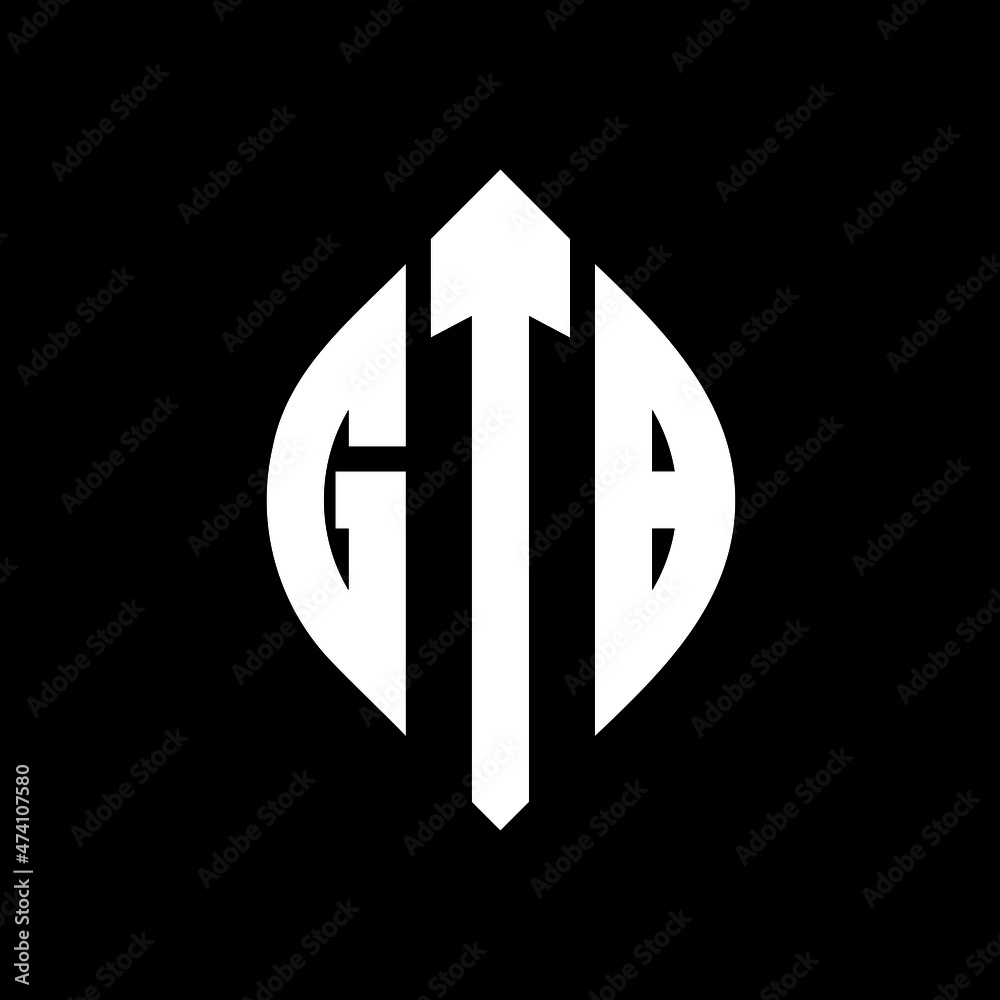 GTB circle letter logo design with circle and ellipse shape. GTB ...