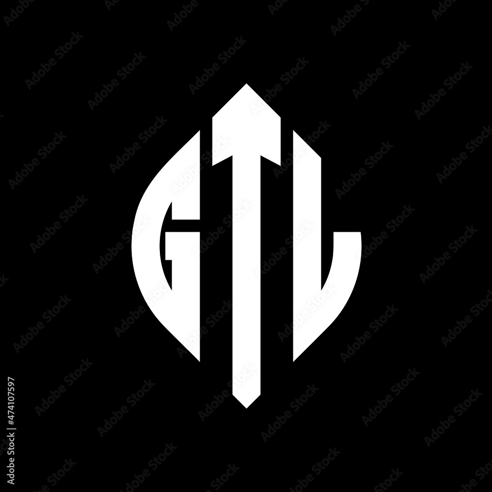 GTL circle letter logo design with circle and ellipse shape. GTL ...