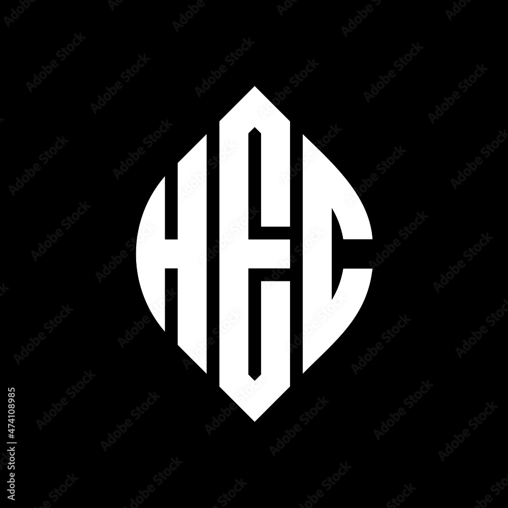 HEC circle letter logo design with circle and ellipse shape. HEC ...