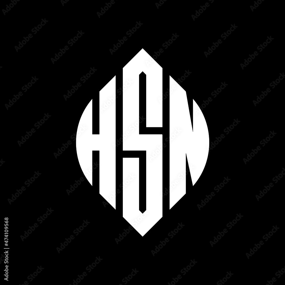HSN circle letter logo design with circle and ellipse shape. HSN ...