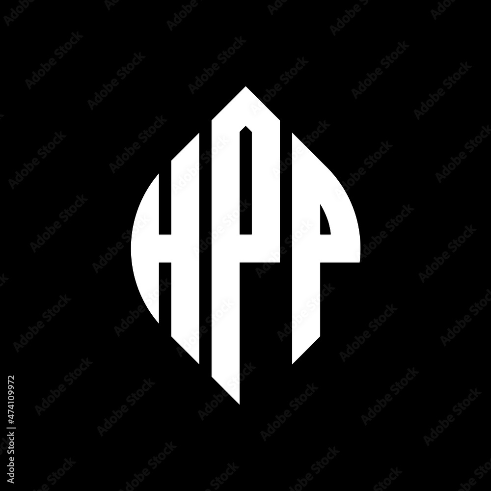 HPP circle letter logo design with circle and ellipse shape. HPP ...