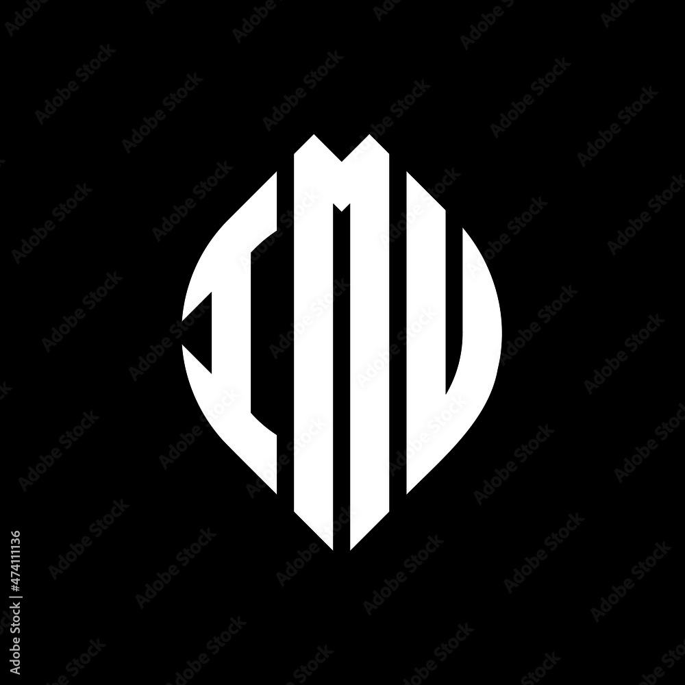 IMU circle letter logo design with circle and ellipse shape. IMU ...