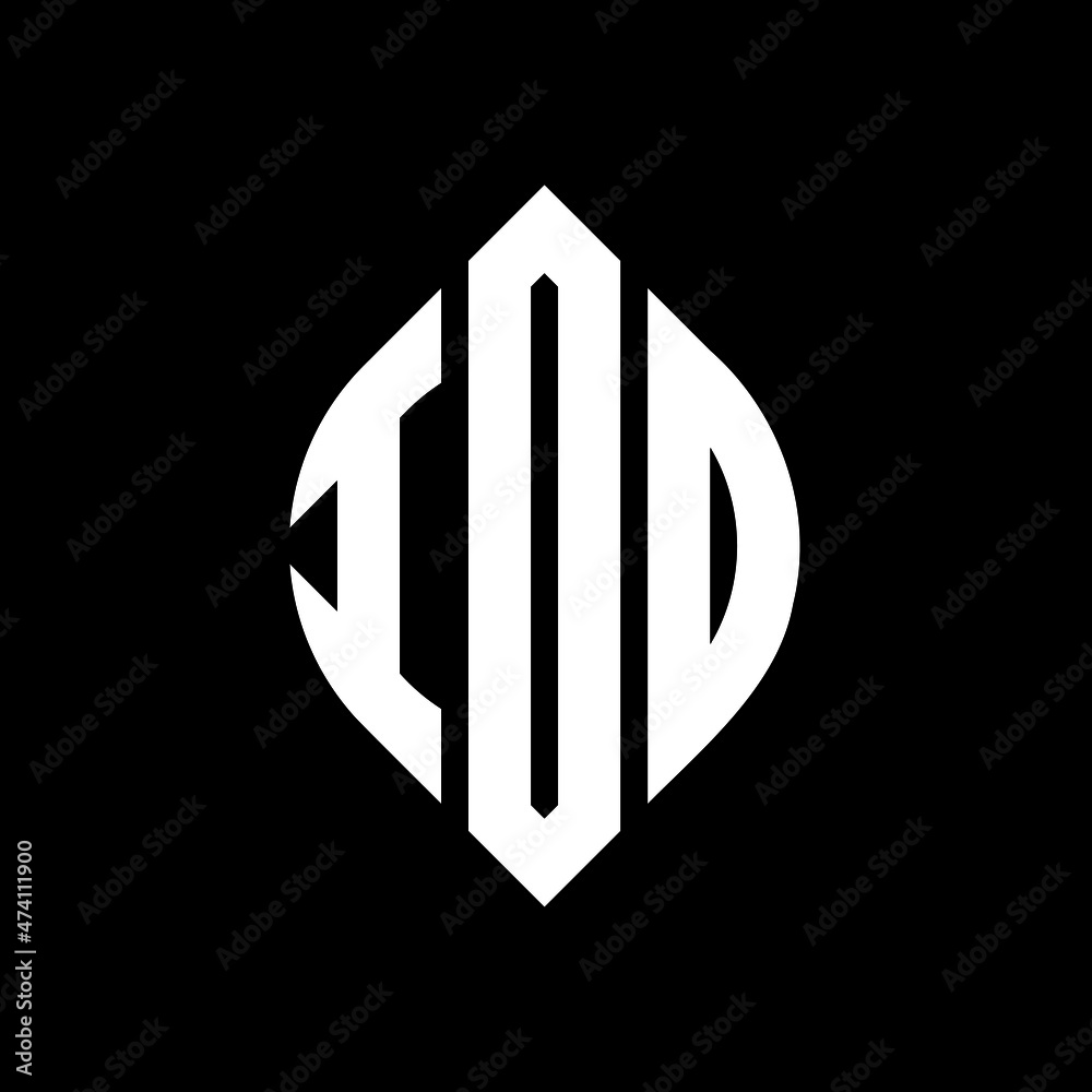 IOD circle letter logo design with circle and ellipse shape. IOD ...