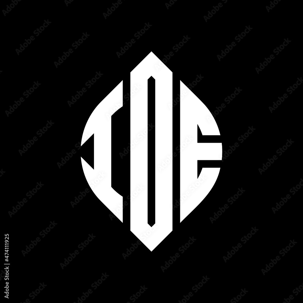 IOE circle letter logo design with circle and ellipse shape. IOE ...