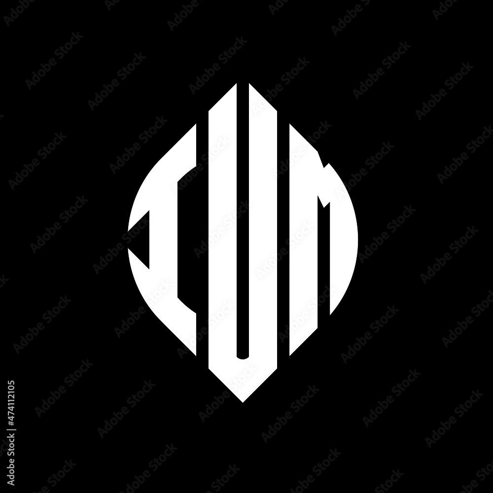 IUM circle letter logo design with circle and ellipse shape. IUM ...
