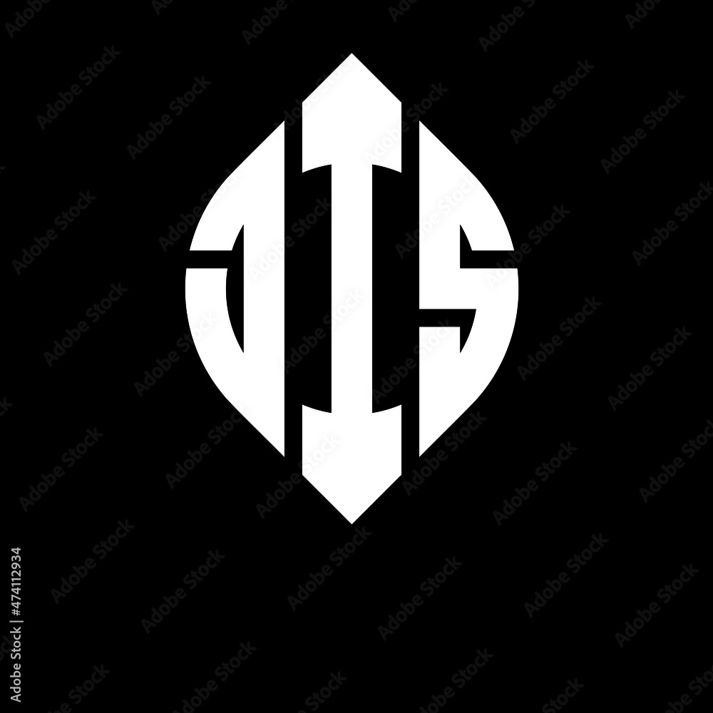 JIS circle letter logo design with circle and ellipse shape. JIS ...