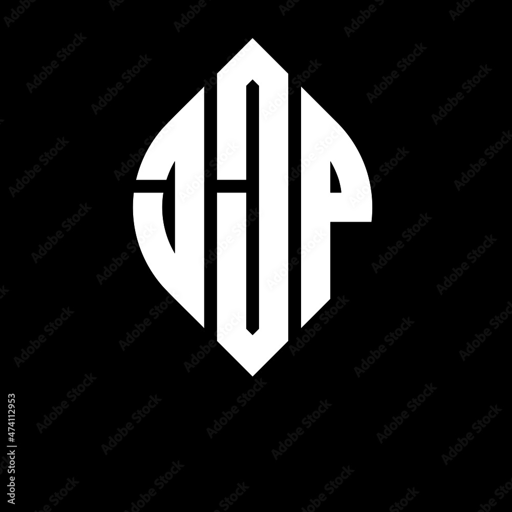 JJP circle letter logo design with circle and ellipse shape. JJP ...