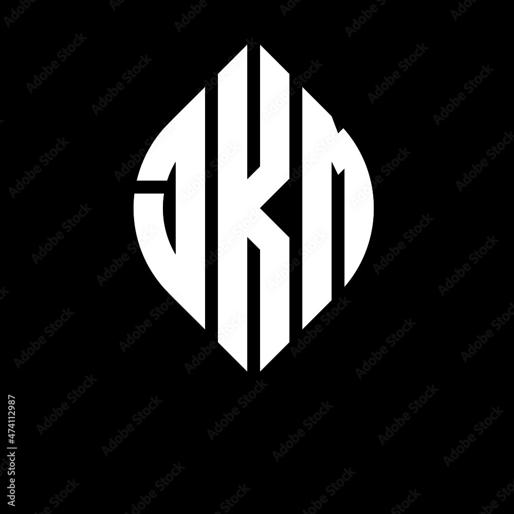 JKM circle letter logo design with circle and ellipse shape. JKM ...