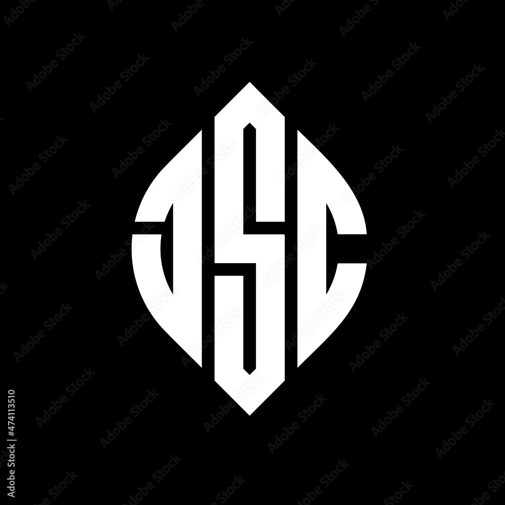 JSC circle letter logo design with circle and ellipse shape. JSC ...